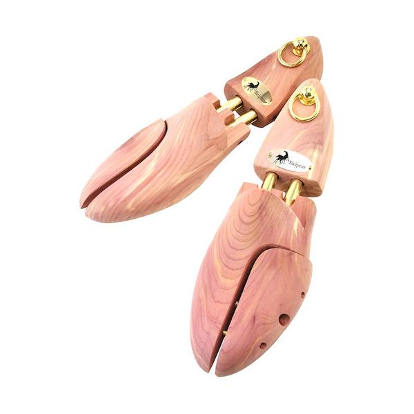 本体サイズ（約）：横幅80〜85×全長248〜272×甲高62mmパッケージサイズ（約）：幅350×奥135×高100mm重量（約）：865g適応サイズ（約）：25.0cm入数：1足素材：木材（米国産杉材）、金属