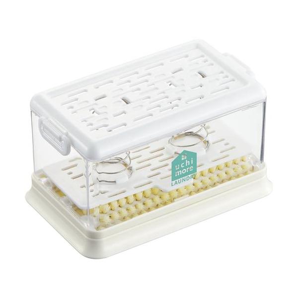 本体サイズ（約）：幅8.5×奥7.5×高13.5cm対応サイズ（約）：［石鹸］幅10.5×奥6.5×高3.5cm素材：［ケース／トレー］ポリプロピレン、ポリスチレン、ABS樹脂　：［ブラシ］ポリプロピレン　［バネ］ステンレス