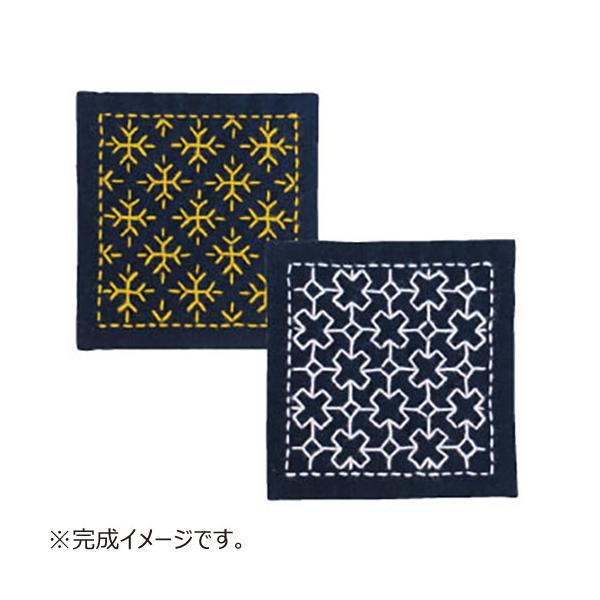 デザイン：雪の結晶とクロスつなぎ出来上がりサイズ（約）：各縦10×横10cm