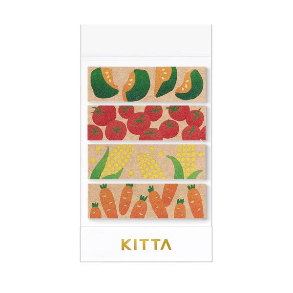 柄：ヤサイサイズ（約）：［シール］縦15×横50mm　［表紙］縦91×横55×厚2mm素材：クラフト紙入数：28枚（4柄×7枚）