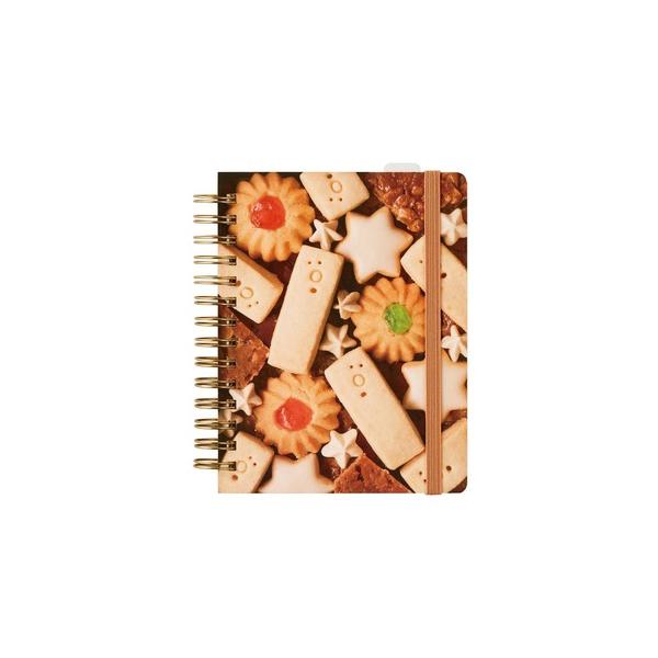 柄：オヤツ/oyaMADE本体サイズ（約）：縦133×横110×厚17mm（リング含む）重量（約）：111g枚数：128ページ（ドット方眼3.15mm）素材：紙付属品：下敷き