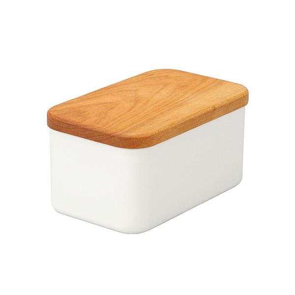 カラー：ホワイト本体サイズ（約）：幅15.7×奥9.7×高8.1cm容量（約）：0.76L／450g重量（約）：490g素材：ホーロー鋼板、天然木（さくら）原産国：日本