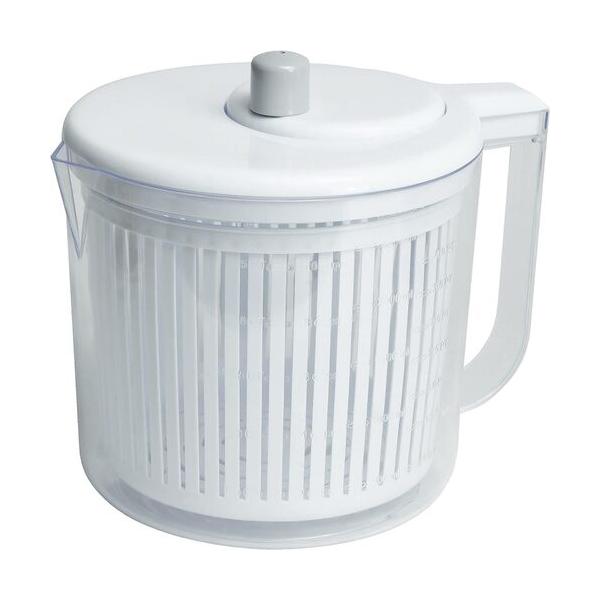 本体サイズ（約）：幅215×奥170×高190mm素材：［容器］ポリスチレン　：［バスケット／フタ／回転板］PP耐熱温度（約）：［本体］80度　［バスケット／フタ／回転板］120度耐冷温度（約）：−20度