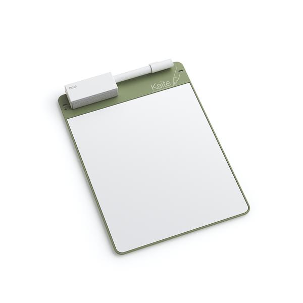 カラー：オリーブグリーン本体サイズ（約）：縦257×横183×厚3mm有効筆記面（約）：縦214×横178mm重量（約）：180g素材：［本体］ABS、PET　［専用ペン］ABS、ポリプロピレン、マグネット　：［専用イレーザー］ABS、マグ...