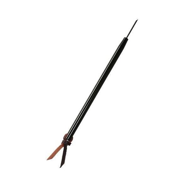 サイズ（約）：［全長］138mm［ハンドル］115mm［平幅］1.2mm［径］1.2mm重量（約）：10g素材：［刃］SK-5［柄］アルミニウム削り出し硬度：HRC-60