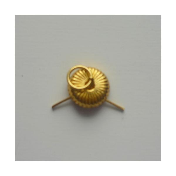 カラー：表面処理：金メッキ本体サイズ（約）：サイズA：13mm、足の長さ：12mm参考穴径（約）：1.5mm入数：5個素材：真鍮