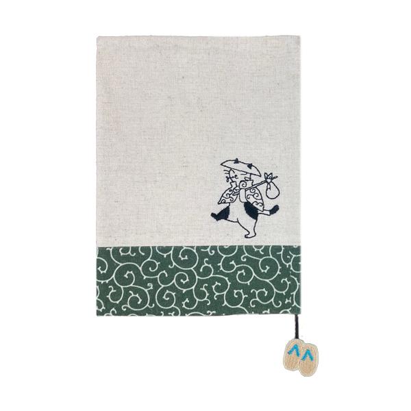 カラー：生成り／唐草本体サイズ（約）：縦16.5×横12cm（折りたたみ時）適応サイズ（約）：文庫サイズ素材：［本体］綿麻　［しおり］フェルト