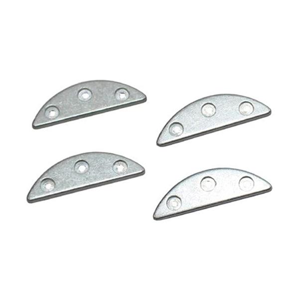 縦：［プロテクター］幅48.7×奥14.7×高3mm　［ネジ］長12mm素材：［プロテクター］ダイカスト　［ネジ］ステンレス付属品：プロテクター×4（2足分）、ネジ×12