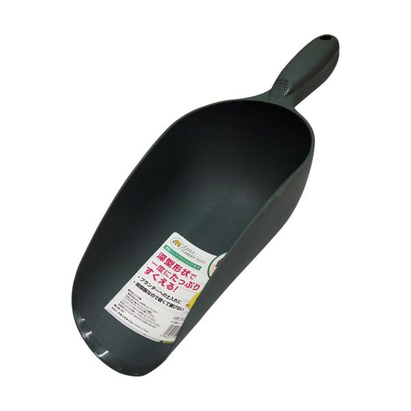 特長樹脂製で錆びず、とても軽いスコップです。深型なので一度にたっぷりすくえます。用途花壇、プランターの土入れや土出し、肥料やりに。仕様・規格 全長(mm)：330刃先長(mm)：230刃先幅(mm)：120幅(mm)：120深さ(mm)：9...