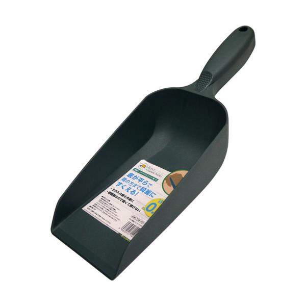 特長樹脂製で錆びず、とても軽いスコップです。底が平らなので、隅の方まですくいやすいです。深型なので一度にたっぷりすくえます。用途花壇、プランターの土入れや土出し、肥料やりに。仕様・規格 全長(mm)：290刃先長(mm)：190刃先幅(mm...