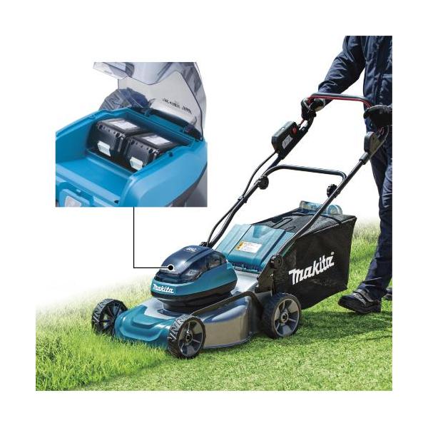 【当店はマキタ正規販売店です】快適操作でパワフル刈込み刃物前方傾斜+刃物回転加速性向上+電気ブレーキ仕様刈込幅(mm)：460回転数(min-1)[回転/分] 標準：3,300静音：2,500電源(V)：直流36(18×2)1充電連続運転時...