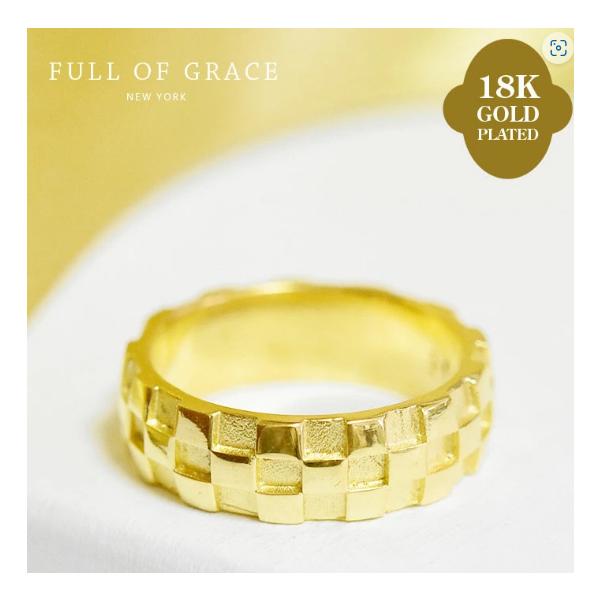 【サイズ】内径：約17mm (約13号)幅：約6mm主素材18K Gold Plated 18金コーティング仕上げコメント女性を華やかに演出するコレクションが、幅広い世代から支持されているニューヨークのブランド≪FULL OF GRACE≫...