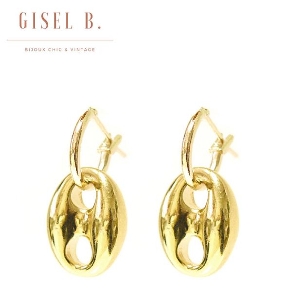 ●サイズフープ直径：約11mmチャーム：タテ約15mm×ヨコ約12mm●素材Gold Plated (18金仕上げ)フランス発のブランド≪GISEL B.≫のピアスです。旅行、出会い、ファッション、自然からインスピレーションを受け、スカンジ...