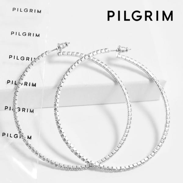 【サイズ】直径：約60mm【素材】Silver Plated (シルバーコーティング仕上げ)Preciosa Clystal プレシオサ社クリスタルデンマーク発のアクセサリーブランド≪PILGRIM≫のピアスです。PILGRIMは国際的なジ...