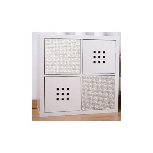 貼ってはがせる  デコタイルシート モザイクタイル 40cm×15m巻 DGTR-05　WH(ホワイト)