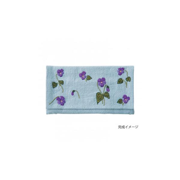 フランス刺しゅうキット 花言葉のたしなみポーチ すみれ 9087