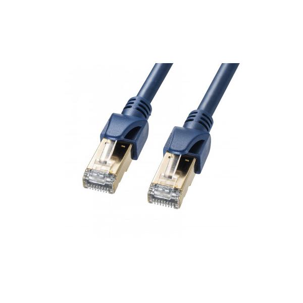 サンワサプライ カテゴリ6A SFTPハンダ産業用LANケーブル ネイビーブルー 1m KB-HS6A-01NV