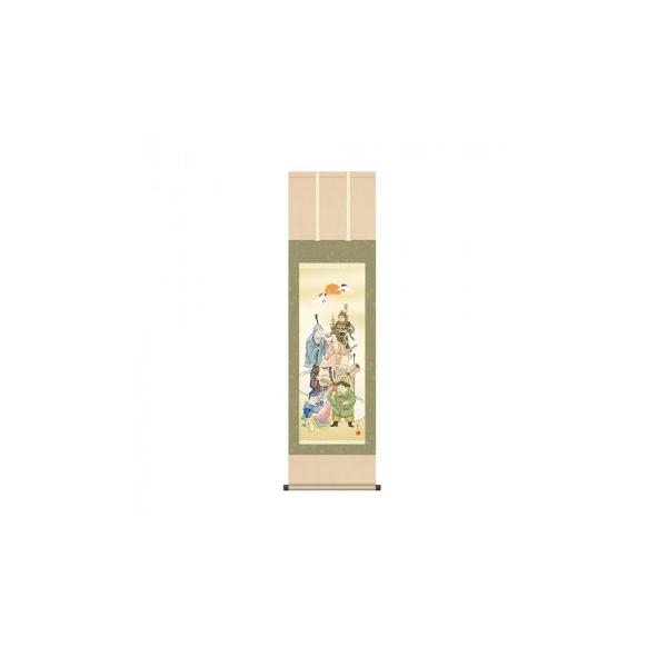 掛軸 緒方葉水 七福神 44.5×164cm KZ2MD1-036