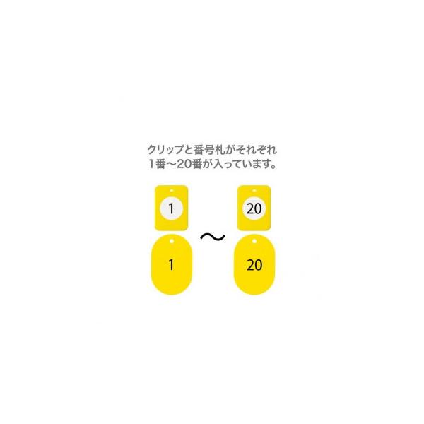 オープン工業 クロークチケット 1〜20 黄 BF-150-YE