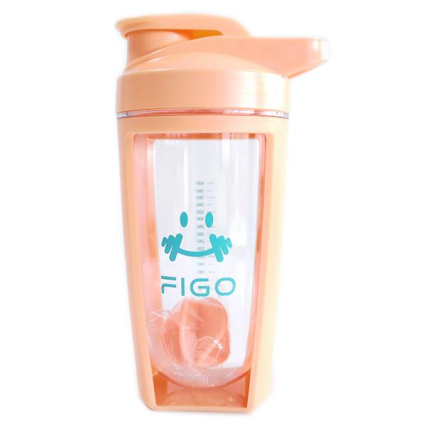 GYM&amp;FUNC FIGOブランドの大容量500ml ピーチファズ色プロテインシェイカーです。キャップ部は押しこまなくても軽い力で閉じる事が可能で、閉じれば完全に液漏れをブロック。臭いを防ぐ素材で、BCAAもEAAもプレワークアウト...