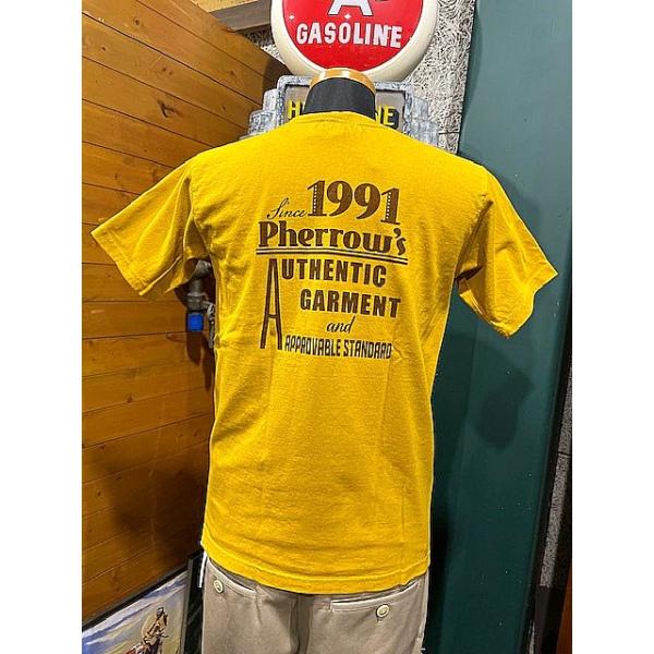 Pherrow's  S/S TEE SHIRTS 25S-PT23入荷しました。肉厚なオリジナル丸胴ボディを使用したPTシリーズ。ネック裏から肩にかけてブランドネーム入りのテープを付属することで、着用と洗濯によるヨレを軽減。    タフな...