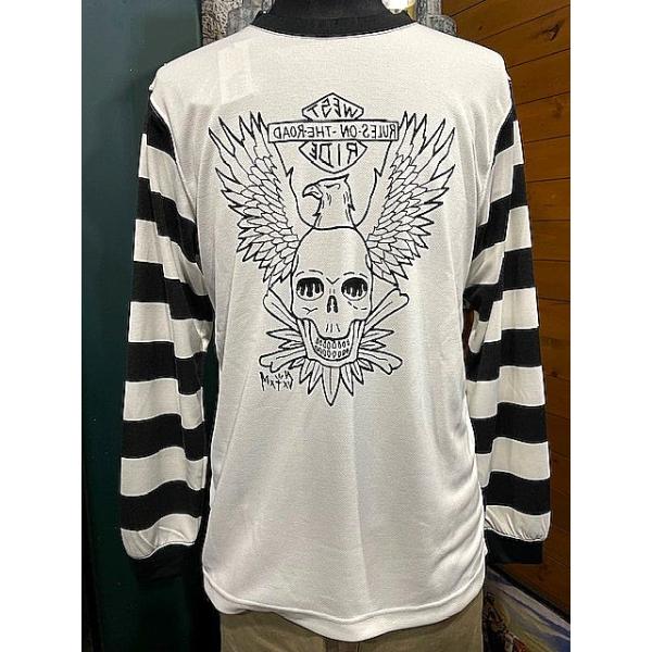 ウエストライド Tシャツ WEST RIDE 25SS POWER DRY BORDER SLEEVE LONG TEE WHT/BLK