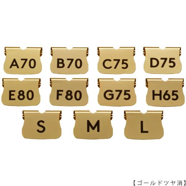 インナーハンガー用サイズプレート OPT-IN-PI-GO-M ゴールドツヤ消 1個 【メール便】 ハンガーのタヤ