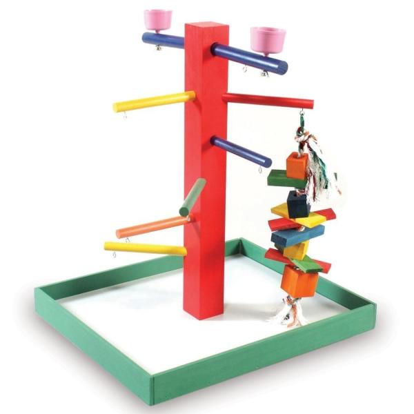 Prevue Pet Products Parrot Playground 22560は、鳥に必要な運動と刺激を与えます。 オウムや他の大きな鳥のために設計された私たちのカラフルな遊び場は、堅実な硬材で作られており、100％安全なFD＆Cカ...