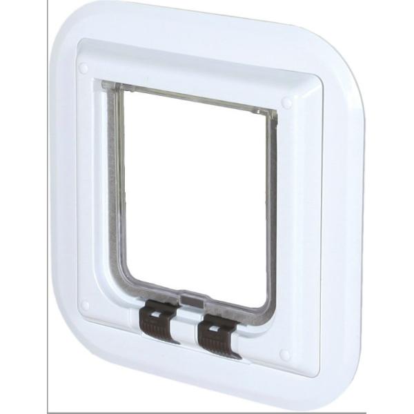 猫ちゃんのためのプラスチックキャットドア。シングルガラス用です。透明なフラップで静かなアクションが可能です。特別なシーリングと磁気ロック付きで安全ロック付き。 奥行最大1.3 cm サイズ27×27 cm カットサイズ直径26cm フラップ...