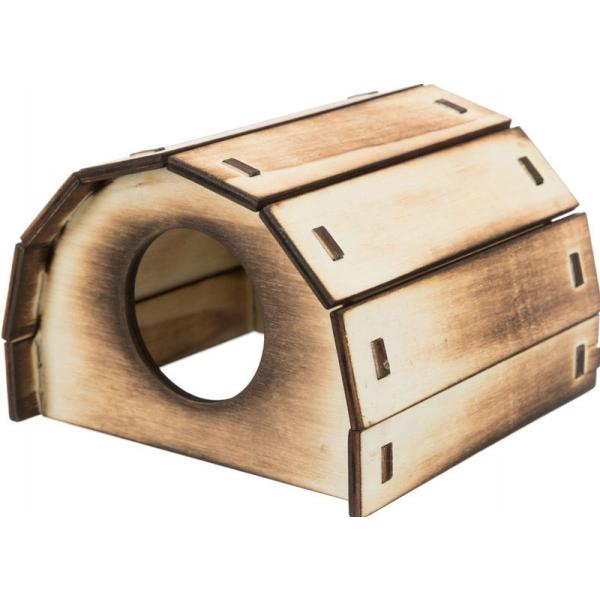 ハムスターちゃんのハウス。プラケットやくぎを一切使用していない木製ハウスです。軽く燻蒸しているのがいい雰囲気が出ているハウスです。サイズ3 × 9 × 13 cm　for e.g.: hamsters, mice