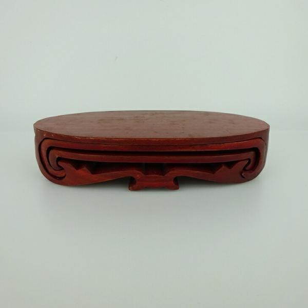 品　名 　小品卓　花台 (卓台/飾卓)サイズ 　高さ 　約1.8〜4.3センチ　　横幅 　約16.8〜19.8センチ　奥行 　約8.8〜9.5センチ