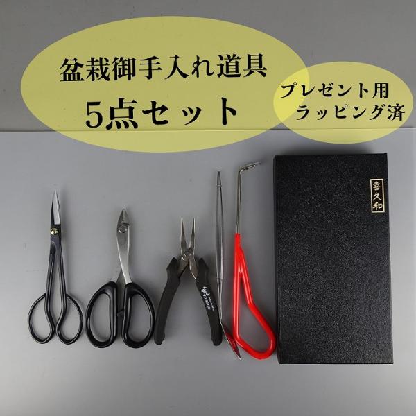 品名 　盆栽お手入れ道具 5点セット　　さつき挾・ワイヤーカッター・八床・ヘラ付ピンセット・根かきサイズ 　剪定ばさみ　　　　　　　ピンセット　　　針金切　　　　全長 　約 18センチ　　 ・約 21センチ　　・約 16センチ　　　　　横幅...