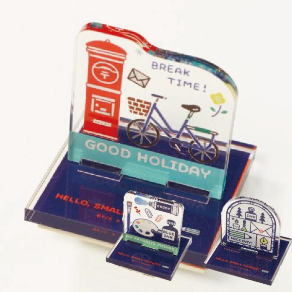 消しゴムはんこ作家、eric(@em_smallthings)さんがデザインしたアクリルスタンドスタンプ第二弾です。飾って並べてもおしゃれなスタンプです。アイコンのようなデザインで、お手紙やメッセージを 可愛くデコレーションできます！●サイ...