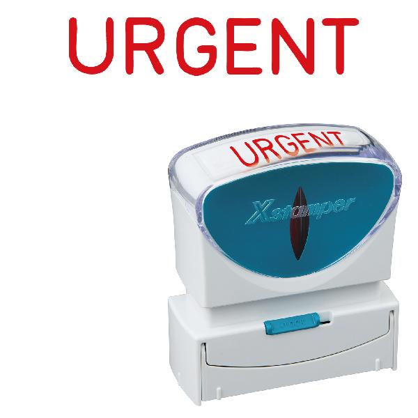 【定形外郵便対応】さまざまなビジネスシーンに対応するXスタンパー、ビジネス用B型の既製品「URGENT」（ヨコ型）のキャップレススタンプです。●印面サイズ/13×42ミリ●インク色/赤※補充インクはシャチハタ ビジネス用キャップレス専用補充...