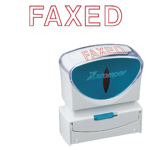 【定形外郵便対応】さまざまなビジネスシーンに対応するXスタンパー、ビジネス用B型の既製品「FAXED」（ヨコ型）のキャップレススタンプです。●印面サイズ/13×42ミリ●インク色/赤※補充インクはシャチハタ ビジネス用キャップレス専用補充イ...