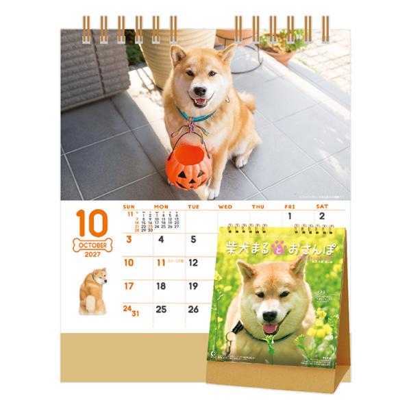 知名度抜群！柴犬「まる」を卓上で。表情に癒やされる可愛いカレンダー。大人気の「柴犬まるとおさんぽ」の卓上サイズカレンダーです。SNSで知名度抜群の柴犬まるの可愛い表情を、大きな写真でお楽しみいただけます。メモ部分も充実しているので予定をたく...