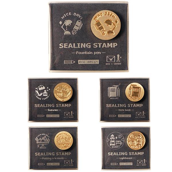 消しゴムはんこ作家・イラストレーターericさんデザインのお手紙や贈りものがたのしくなるシーリングスタンプのヘッド単品です。世代や性別を問わない、かわいくオシャレな風合いです。専用箱入りです。■印面サイズ：直径25mm ■パッケージサイズ：...