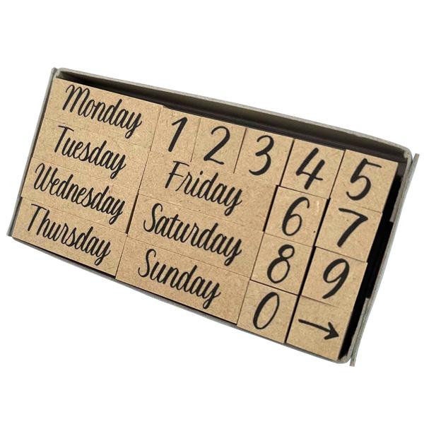 レタリング作家bechoriさんの手書き文字をスタンプにデザインしています。手書きだからこそ伝わるあたたかさや優しさの魅力を目一杯詰め込んだスタンプです。weeklyセットは、ブラシレタリングで1週間の英語表記と数字が入ったセットです。手帳...