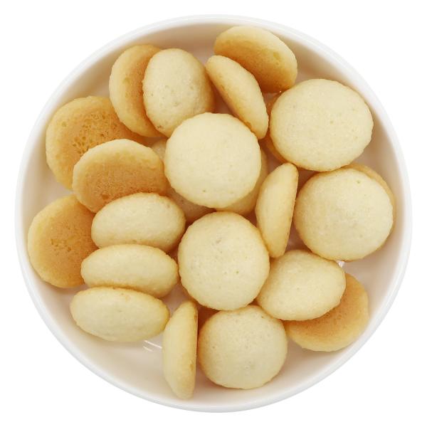 ほんのりと甘さを感じれるサクサクしたおやつです。口どけも良く、硬いものが食べづらい子や、シニアの子におすすめです。【カロリー】407kcal/100g【原産国】日本【原材料】小麦粉、砂糖、馬鈴薯澱粉（北海道）、液全卵、豆乳（大豆を含む）、マ...