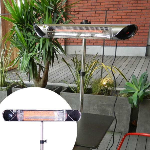 ■商品名Chrester クレスター ペガサスヒーター　スタンド付きPegasus heater with stand■サイズ(mm)本体 ：約 幅893×奥行130×高さ90mmスタンド ：約 直径450x高さ1100〜2100mm（調節...