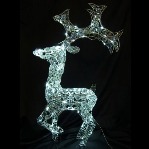 ■商品名  【LEDイルミネーション】 3Dモチーフライト　LEDリトルクリスタルトナカイ  ■サイズ 約W38×D13×H75cm  ■重量 約2kg   ■材質 銅線、アクリル  ■点滅パターン 常点灯  ■LED球 白色LED72球使...