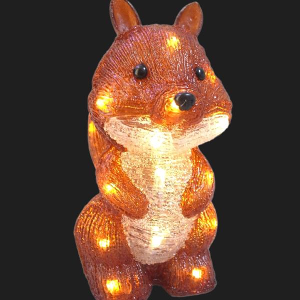 ■商品名  【LEDイルミネーション】 3Dモチーフライト　LEDリス  ■サイズ 約W24×D15×H30cm  ■重量 約0.9kg   ■材質 銅線、アクリル  ■点滅パターン 常点灯  ■LED球 白色LED24球使用  ■消費電力...