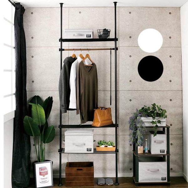 ■商品名突っ張りデザインハンガーラック■サイズ(cm)・幅約80×奥行約27×高さ約270■耐荷重20kg/棚1段あたり5kg・ハンガーポール5kg■商品重量4.1kg■材質本体:スチール・ポリプロピレン樹脂・ABS樹脂・PVC 表面加工:...