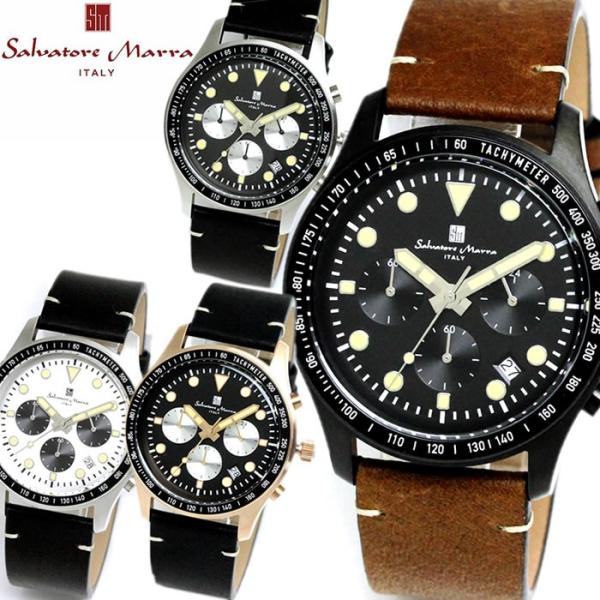 サルヴァトーレ マーラ SalvatoreMarra 腕時計 ウォッチ メンズ 男性用 クオーツ 革ベルト レザー 10気圧防水 クロノグラフ SM19101 ビジネス 人気  洗練されたデザインの文字盤は高い技術とセンスを感じる高級感溢れ...