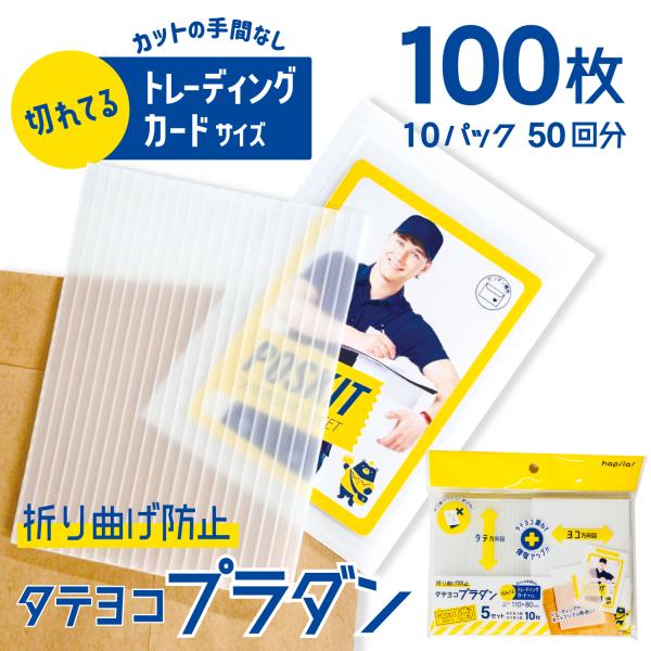 ●段ボールシートよりも固く頑丈なプラダンをタテ目とヨコ目重ねることで更に強度アップ！タテフルートとヨコフルートのプラダンが半数ずつ入っています●カット済みタイプで手間なし梱包！トレーディングカードの梱包にちょうどいいサイズです●サイズ：約タ...