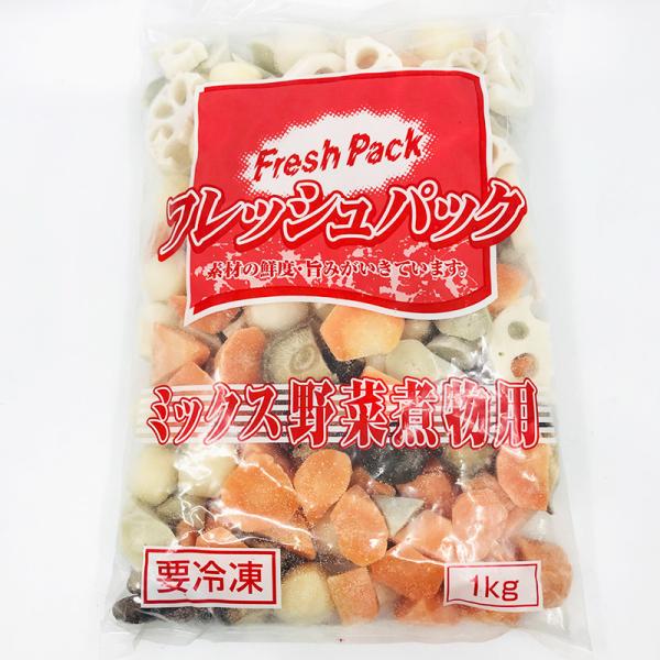 ５種類（さといも・にんじん・ごぼう・れんこん・しいたけ）の野菜を皮むき等の下ごしらえの後、急速凍結したものです。※在庫以上の数量をご希望の場合は、お手数ですがお問い合わせください。