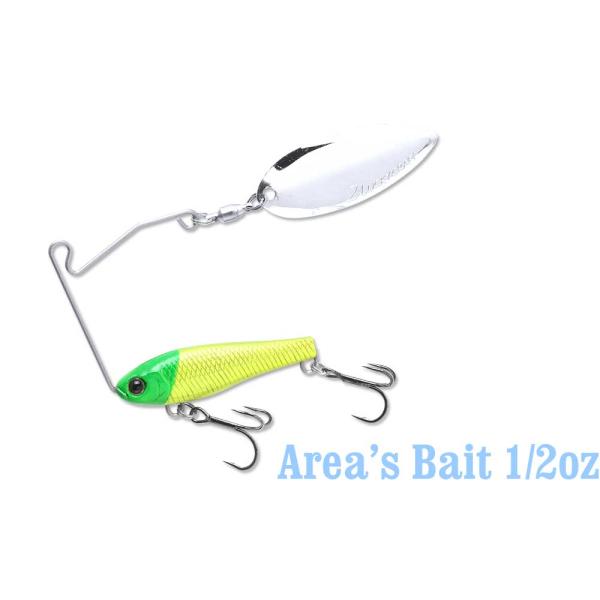 Area's Bait 1/2全長：45mm重量：14.0gタイプ：シンキング魚種を選ばぬ極小スピナーベイト。バス・エリア・根魚と釣れ方いろいろ。フリーフックシステムでショートバイトも取り込む優れたスピナーベイトです！！