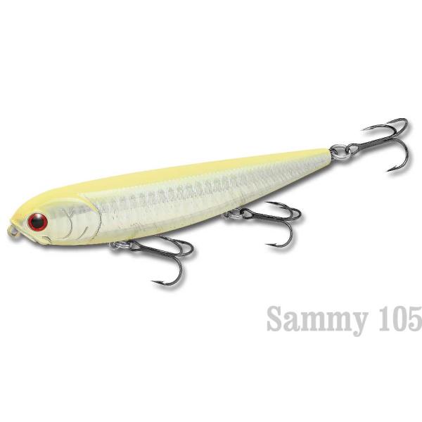 Sammy 105全長：105mm (4-1/8")重量：11.2g (3/8oz)タイプ：フローティング深度：表層フック：VMC #4, #4S, #4伝統のグラスラトルに固定ウエイトと移動ウエイトのハンマーサウンド、そして釣果率アップの...