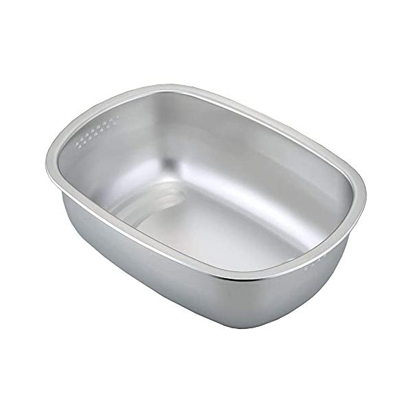 小判型洗い桶・ステンレス 足付 小判型 43698・・Style:小判型洗い桶・メーカー型番:43698・サイズ:(約)幅37.5×奥行26.5×高さ12.3cm、重量:約560g・材質:18-8ステンレス(底厚0.5mm)・原産国:日本・...