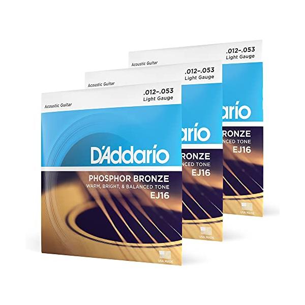 弦のみ・3セットパック 3セットパック EJ16-3D・・Size:3セットパックStyle:弦のみ・3セットパック・弦のみ・.012-.053・弦数:6・各セットは、弦の劣化の原因となる光と空気を遮断するダダリオ独自の特殊ポリマーの袋で密...